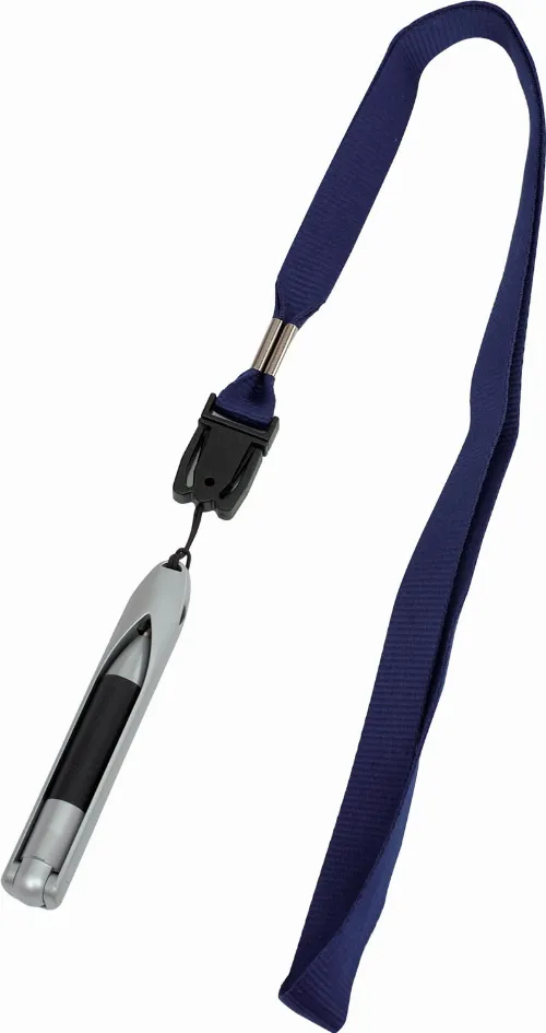 Plastic Neck Pen with Pop-Up Button and Lanyard