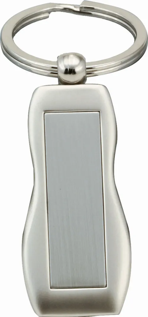 Key Ring With Satin Metal Inlay - VMA Promotional Products