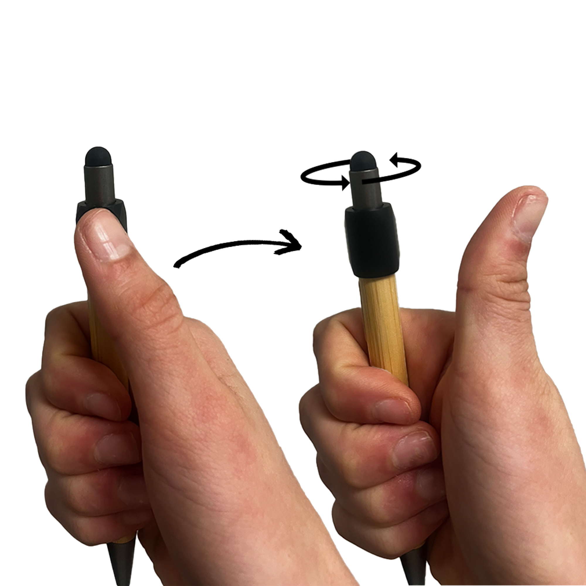 Fidget Spinner Bamboo Stylus Pen - VMA Promotional Products