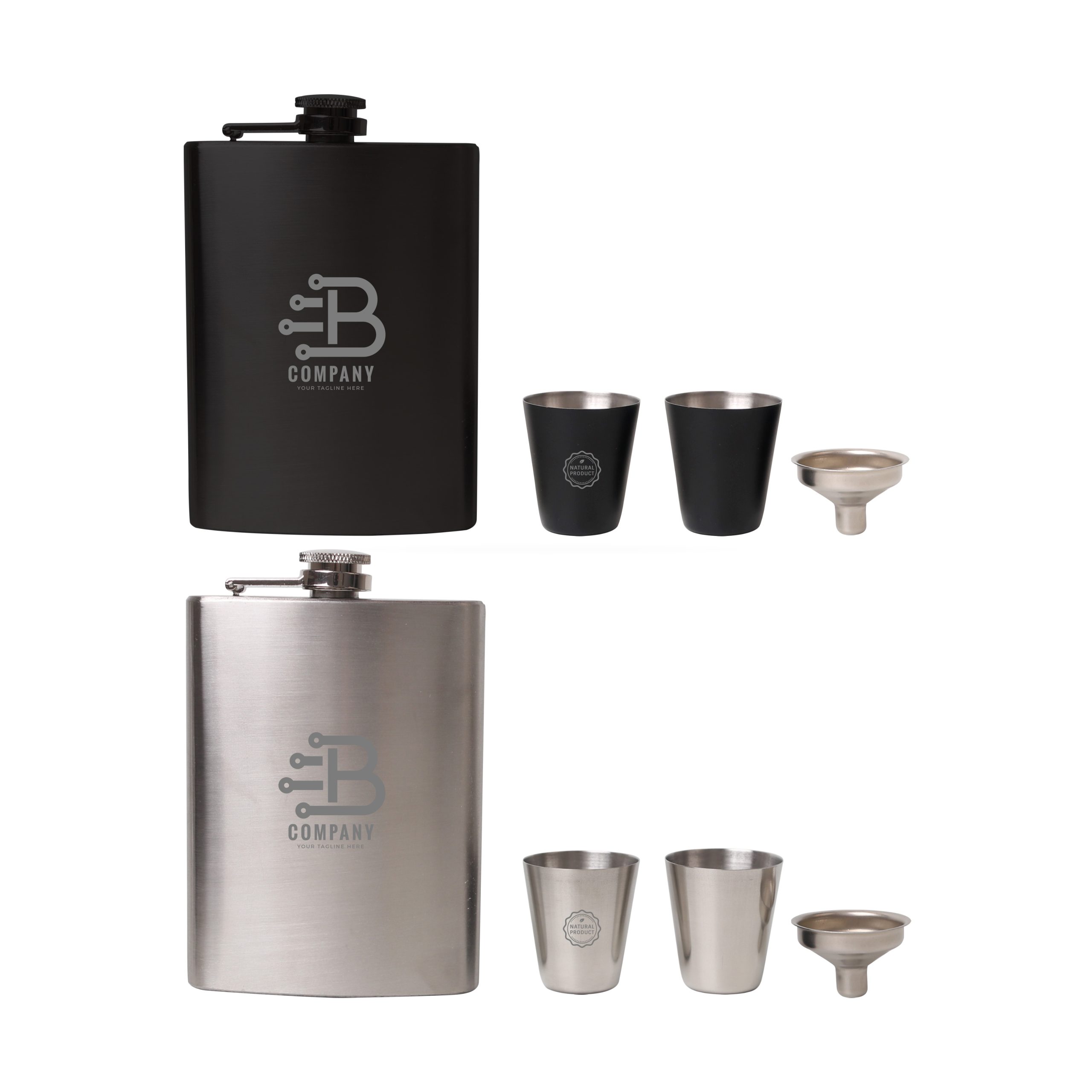 Stainless Steel Hip Flask Set - VMA Promotional Products