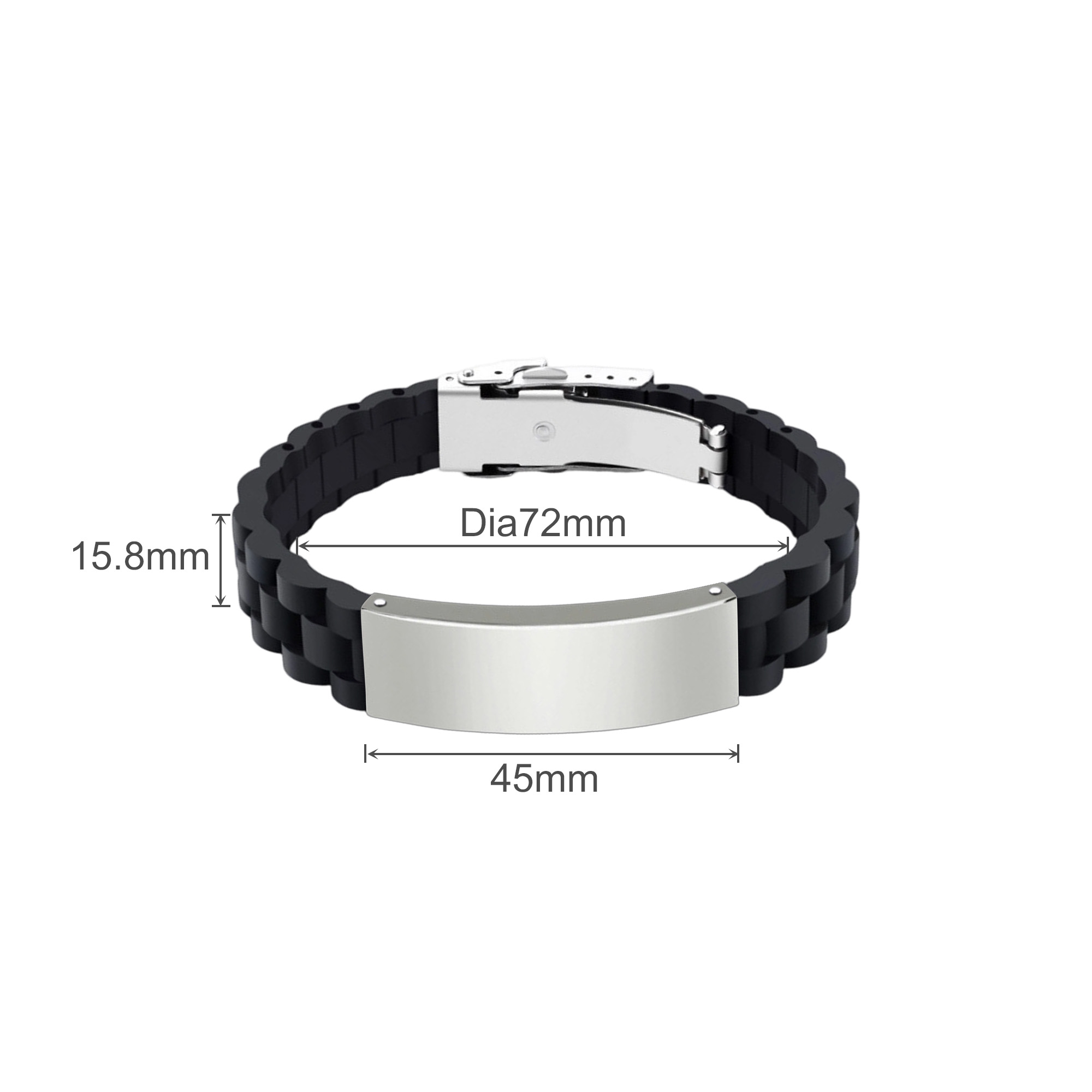 Folding Lock Clasp Metal Silica Bracelet - VMA Promotional Products